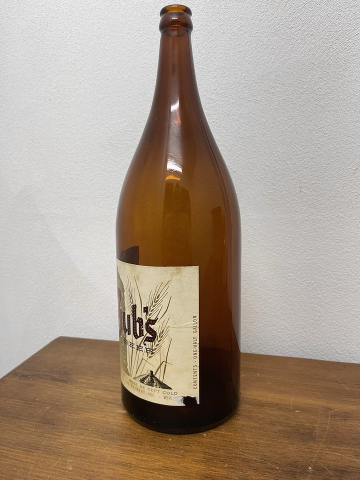Vintage BUB'S BEER Half Gallon Label BOTTLE 64 Ounce Winona Minnesota ...