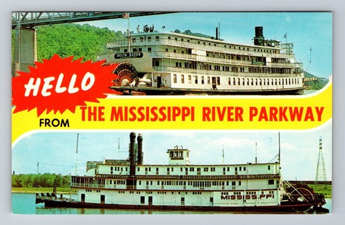 MS-Mississippi Banner General Greetings River Parkway Vintage Postcard ...
