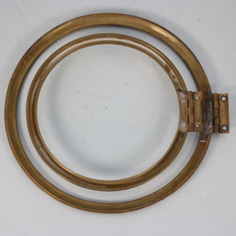 CAST BRASS MANTEL CLOCK BEZELS hinged, one convex glazed small ...