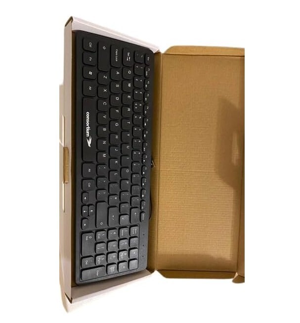 USB WIRED STYLISH SLIM QWERTY KEYBOARD UK LAYOUT FOR PC DESKTOP ...