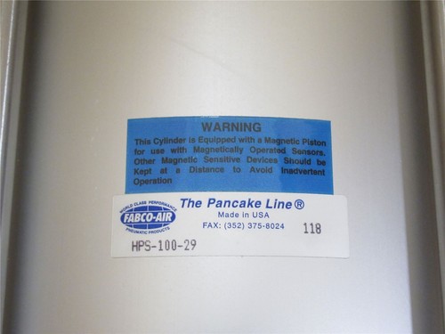 233068 New-No Box; Fabco-Air HPS-100-29 Air Cylinder;14.5" Stroke; 8 ...