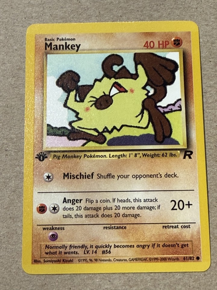 POKEMON TEAM ROCKET 1ST EDITION MANKEY 61/82 | eBay