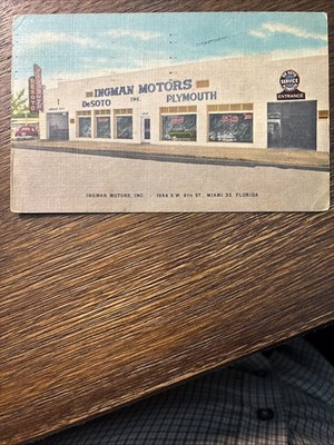 Miami Ingman Motors 1864 S.W. 8th St. posted 1951 linen era DeSoto ...