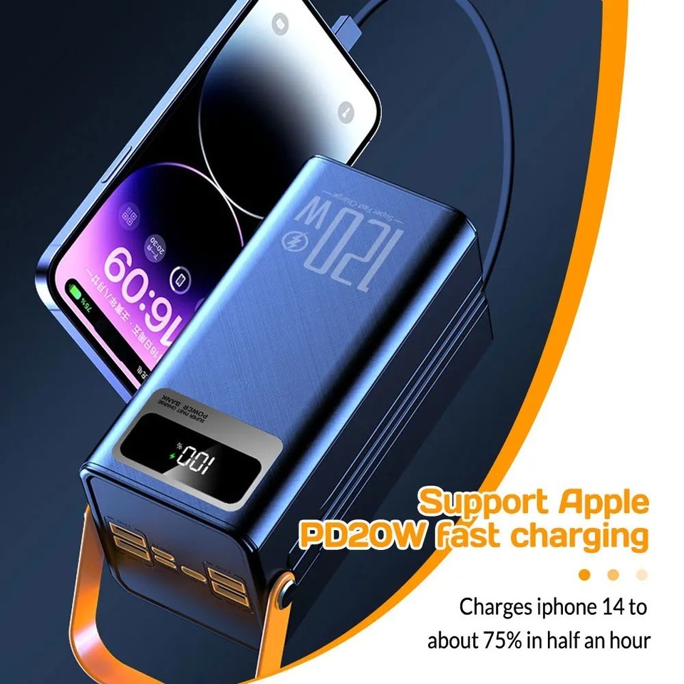 70000mAh 120W Power Bank Large Capacity External Battery Fast Charging ...