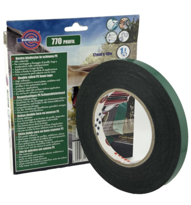 EUROCEL 12mm x 10m DOUBLE SIDED PE FOAM TAPE ( 770 PROFIL ) - FREE ...
