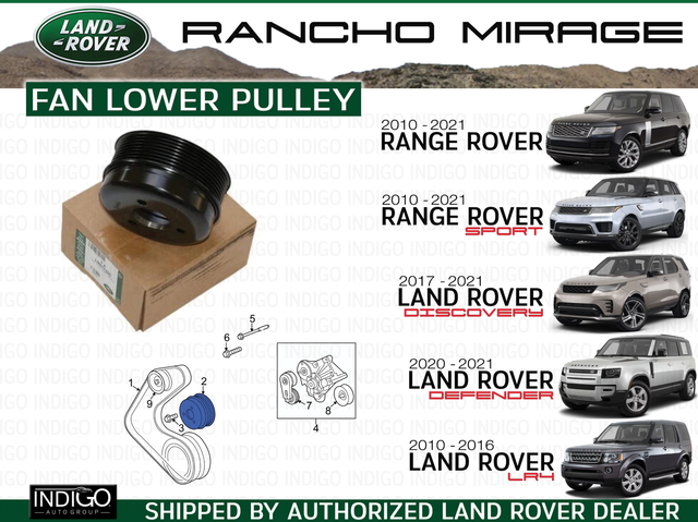 Land Rover Fan Lower Pulley RR Sport Range Lr4 Discovery LR011325 OEM ...