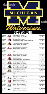 MICHIGAN WOLVERINES Football 2025 Schedule FRIDGE MAGNET 4" x 8" | eBay