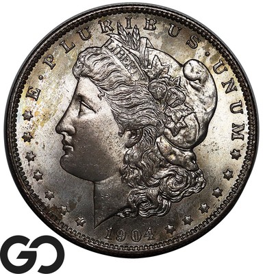 1904-O Morgan Silver Dollar Silver Coin, Super Smooth Cheek, Solid Gem ...