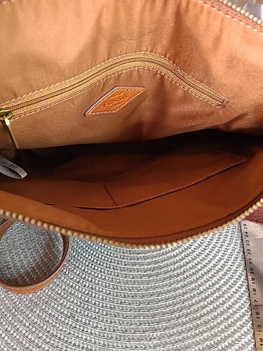 Fossil Aida Whiskey Brown Satchel Handbag Leather Crossbody Bag Purse ...