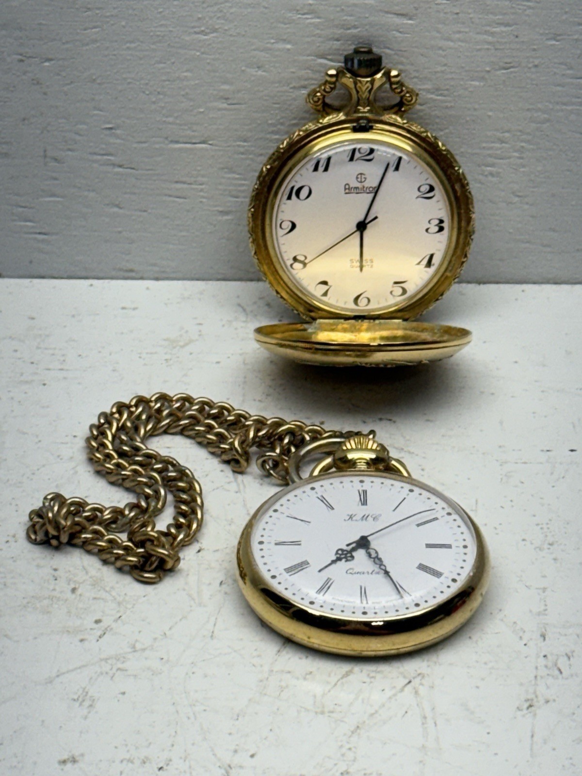Vintage Set Of Pocket Watches Armitron And KMC Both N… - Gem