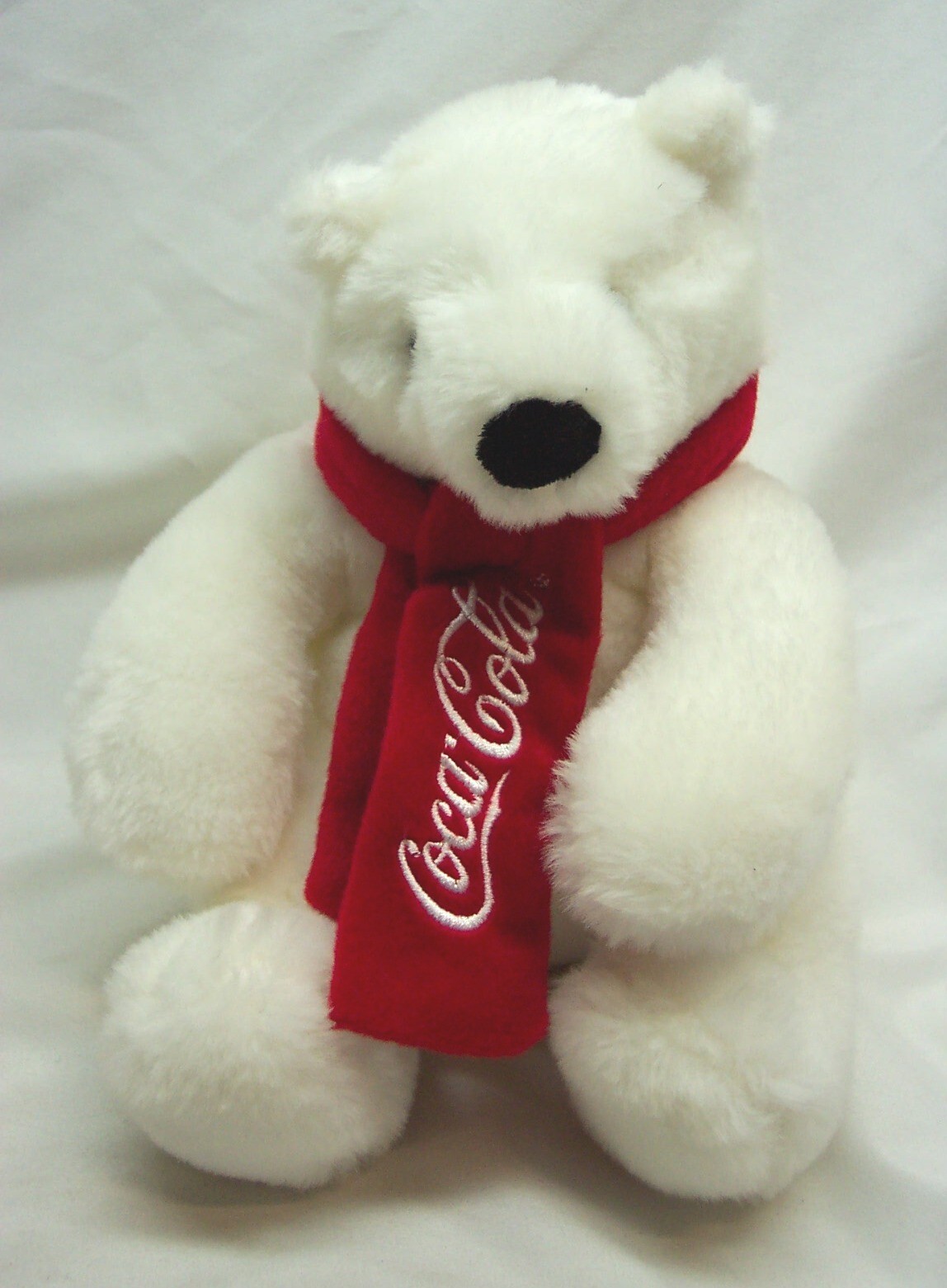 RUSS Coca-Cola Coke SOFT POLAR BEAR WITH SCARF 8" Plush STUFFED ANIMAL ...