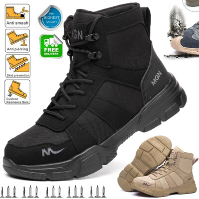 Safety Work Shoes Mens Steel Toe Bulletproof Boots Indestructible ...