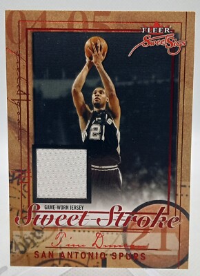 2004-05 Fleer Sweet Sigs Tim Duncan RED Sweet Stroke Game-Worn Patch ...