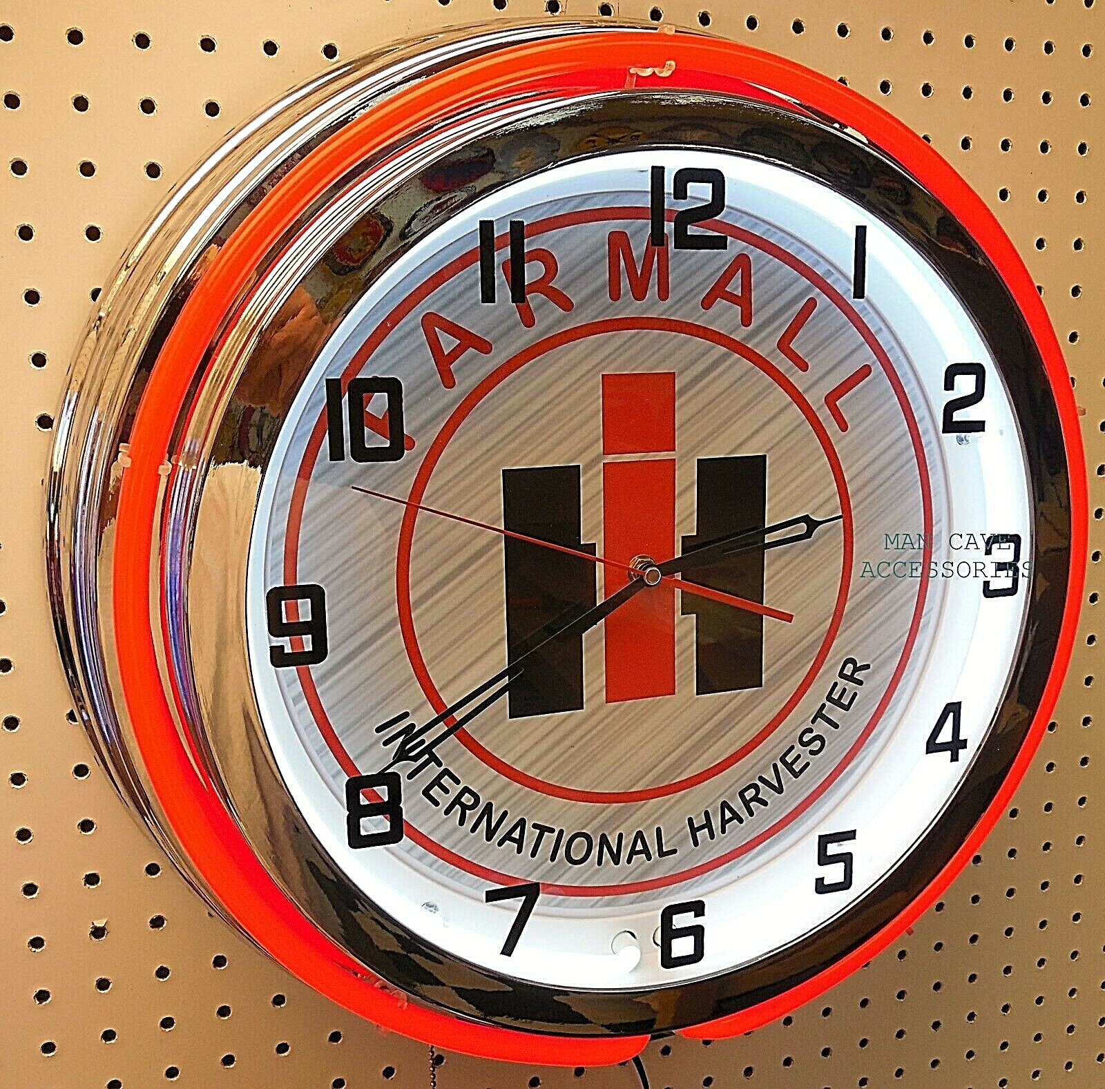 19" FARMALL International Harvester IH Sign Double Neon Wall Clock | eBay