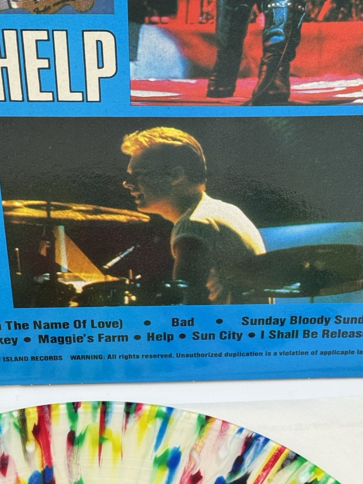 U2 Rare Help Album 1986 Multi Color Splatter Vinyl Record LP ...