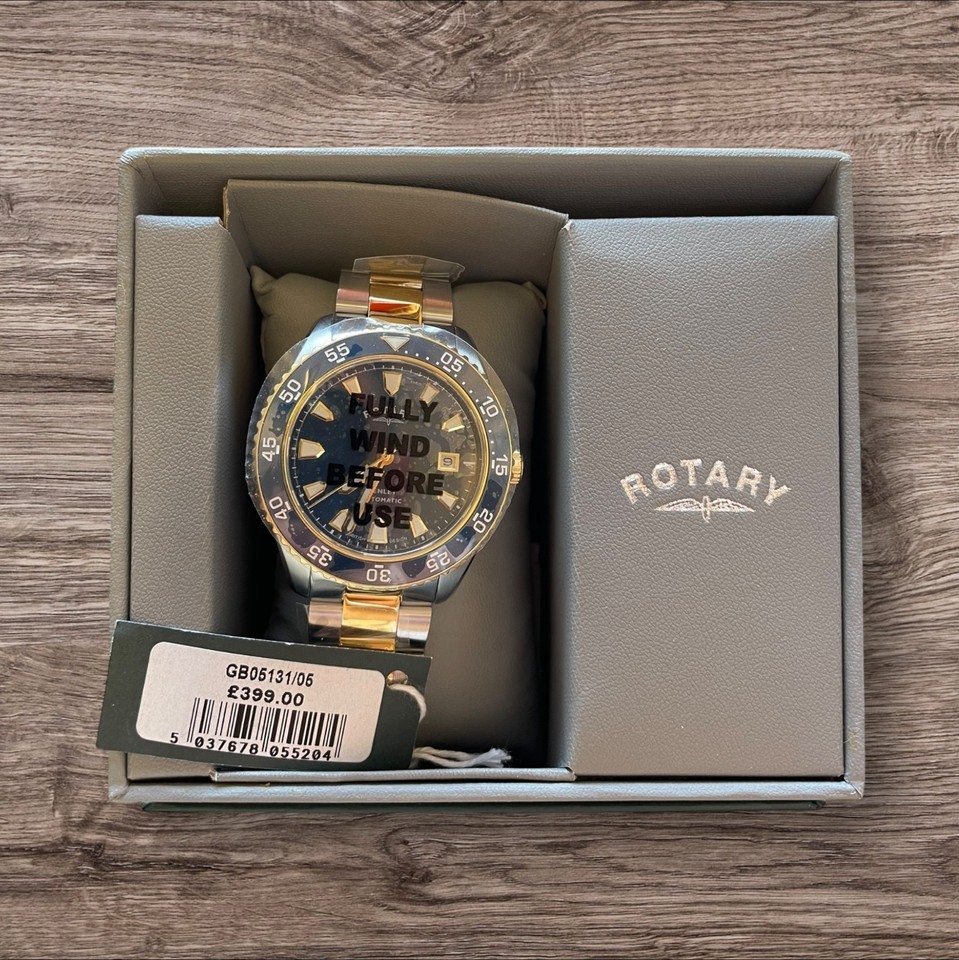 Rotary Henley Men's GB05131/05 Two-Tone Blue Automatic Stainless Steel ...
