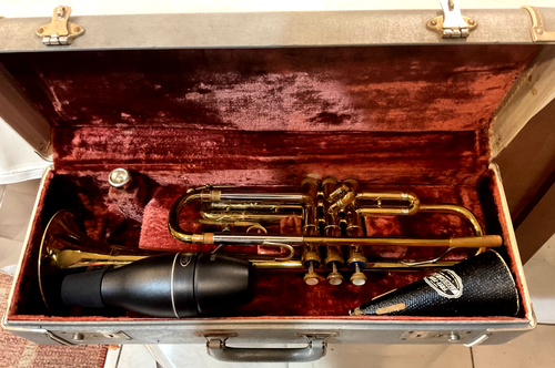 York National Brass Trumpet w/Yamaha Silent Brass+Mouthpiece+Straight ...