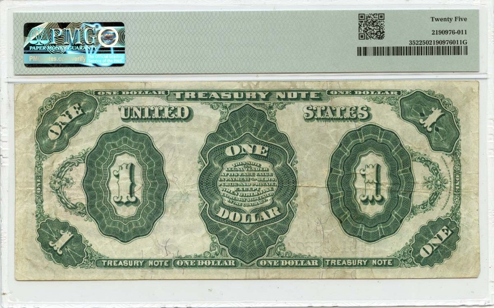 1891 $1 Treasury Note FR#352 PMG VF25 GCC Gold | eBay
