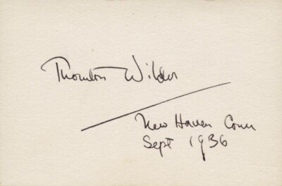 THORNTON WILDER - AUTOGRAPH 09/1936 | eBay
