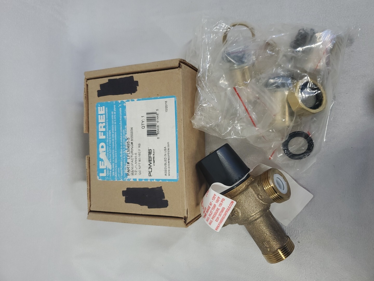 WATTS POWERS HydroGuard LFLM495-5 Thermostatic Tempering Valve 1/2 ...