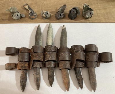 WW2 Metallic Art Link Belt with #s 3/ 50 caliber 6/ 30s with 6 50 cal ...