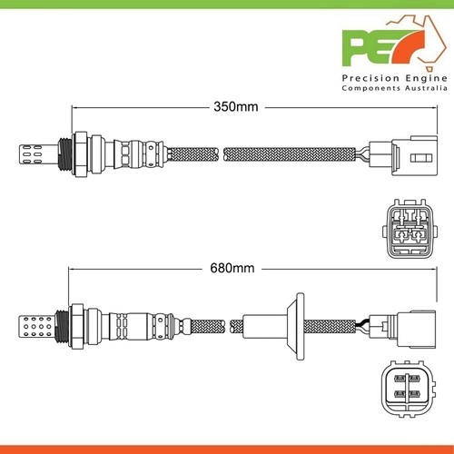 2x New Premium Pre-Cat & Post-Cat Oxygen Sensors For Toyota Yaris NCP90 ...