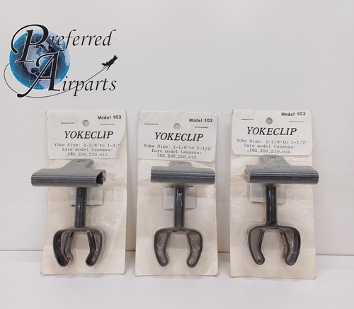Lot of 3 New Yoke Clips, Model 103 for Cessna Aircraft Models: 182, 206 ...