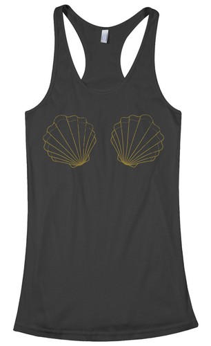 Threadrock Women's Seashell Seaside Bride Racerback Tank Top beach ...