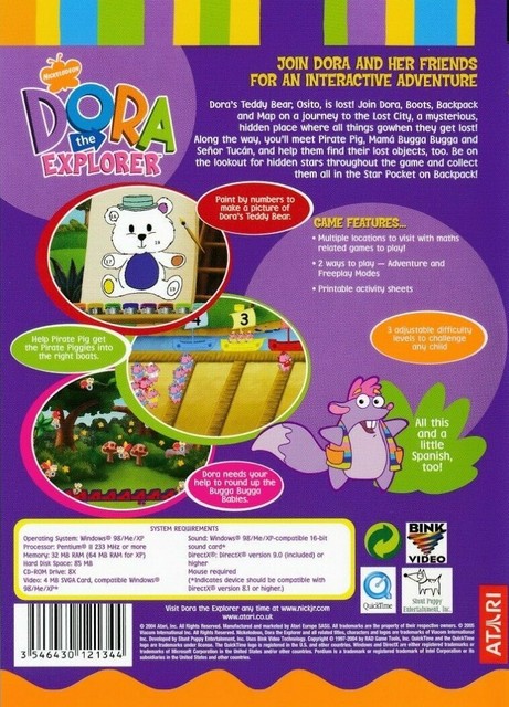 Dora The Explorer Lost City Adventure PC Cd-rom.atari 2004 Ages 3 New ...
