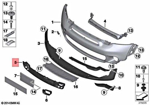 Genuine MINI R60 R61 Paceman Front Bumper Lower Center Grille OEM ...