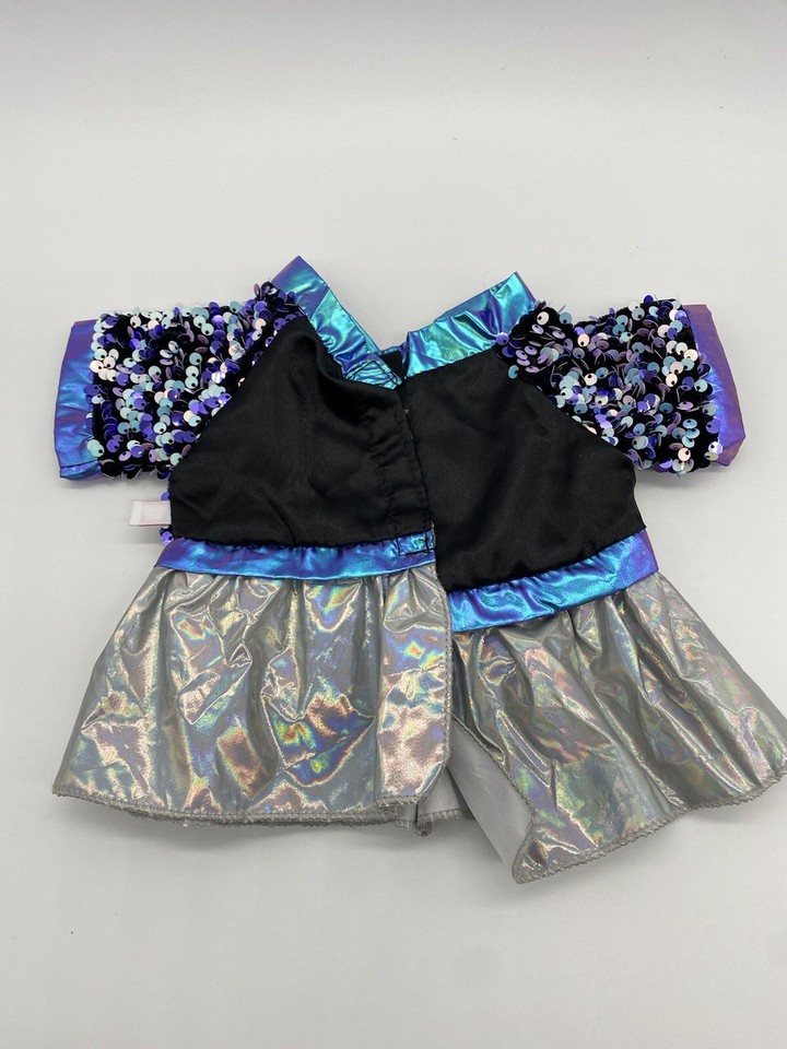 Build a Bear Clothing Honey Girls Dress Blue Star Silver Sequin | eBay