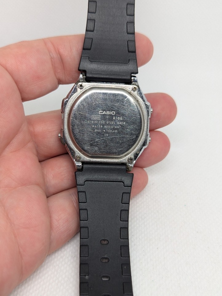 Casio 3298 A166 Mens Silver Digital Dial Quartz Watch | eBay
