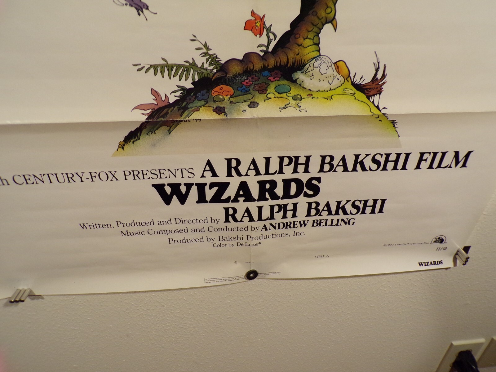 1977 MOVIE ANIMATION "WIZARDS" 1970'S ORIGINAL POSTER PEACE VERSION ...