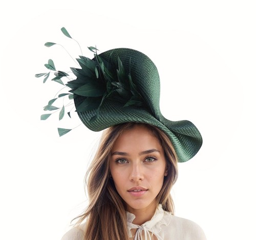 Forest Army Dark Green Fascinator Hat Statement Hatinator Womens ...