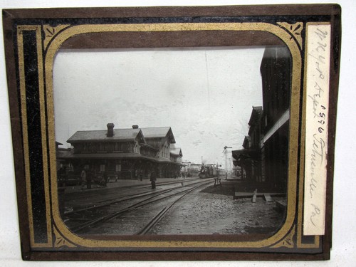 Outstanding Antique Glass slide image WNY&P Railroad Depot Titusville ...