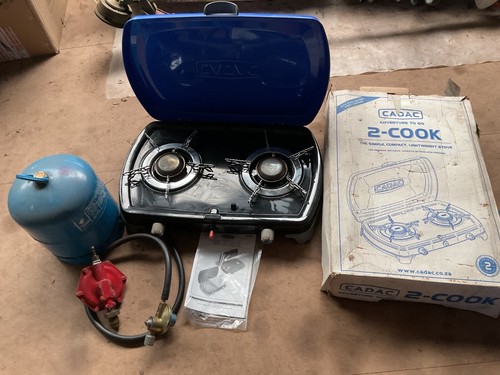 cadac camping two ring gas stove and gas cylinder, slightly used | eBay UK