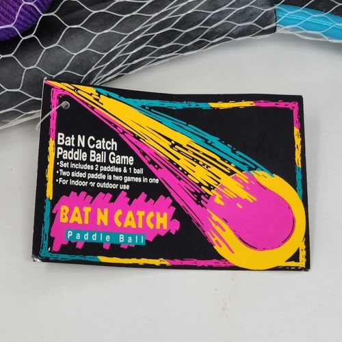 VINTAGE BAT N CATCH PADDLE BALL GAME PURPLE TEAL INDOOR / OUTDOOR NEW ...