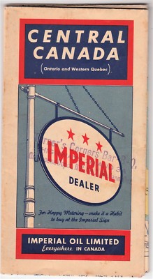 1940 CENTRAL CANADA (Ontario and Western Quebec) Road Map - Imperial ...