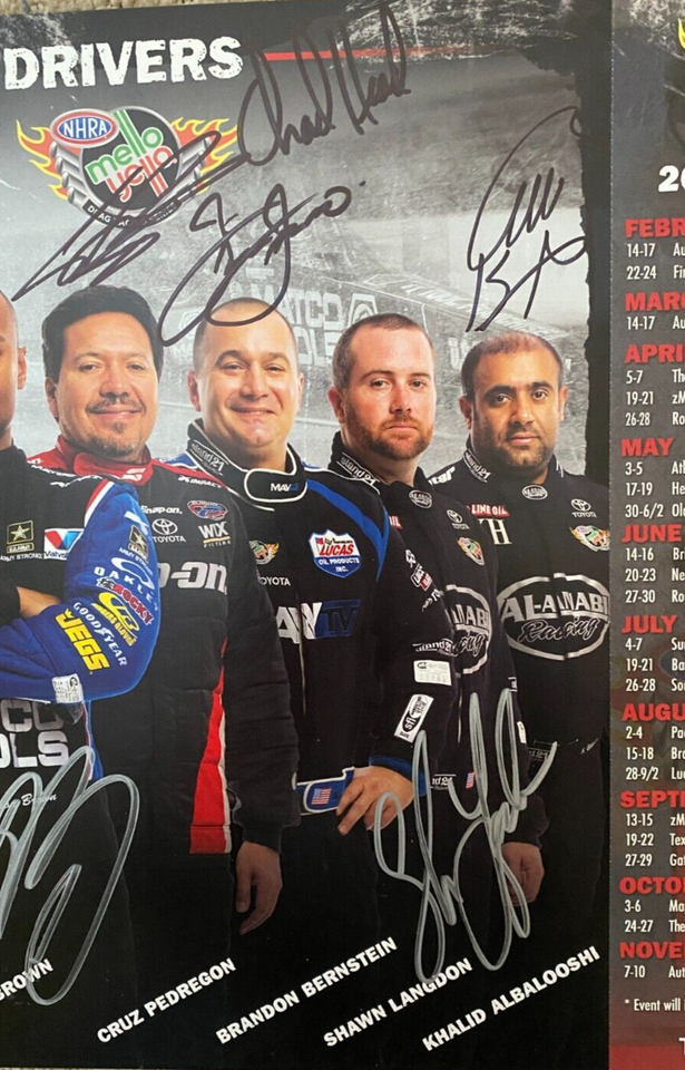 NHRA DRAG RACING SIGNED TOYOTA RACING A BROWN ALEXIS DEJORIA POSTER | eBay