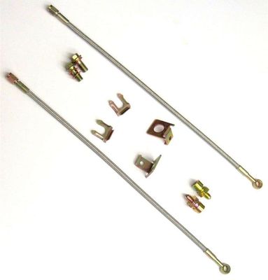 Mustang II 2 GM Metric Braided SS Brake Hose Line Kit Front End IFS ...