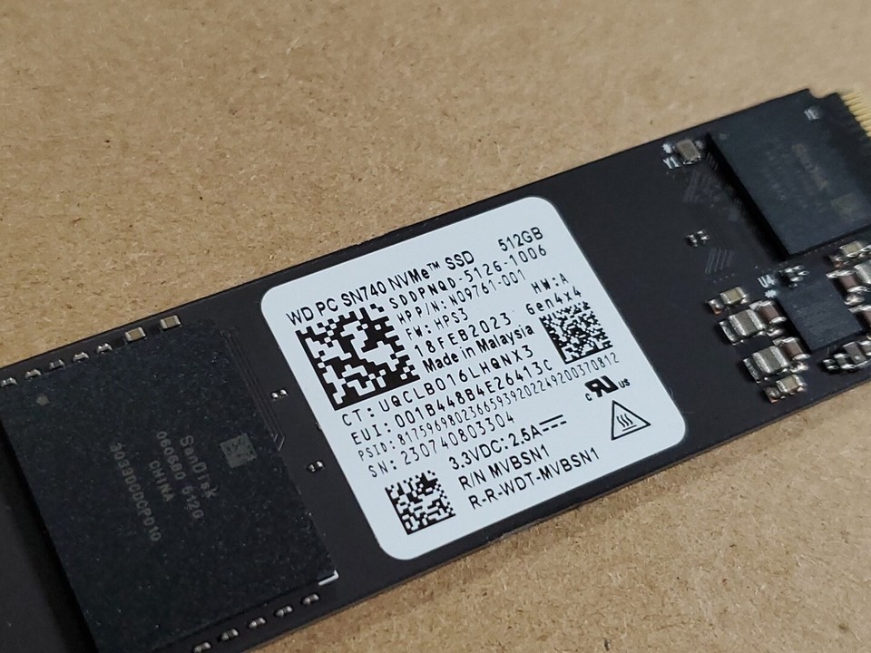 WD 512GB M.2 SN740 NVMe 80mm SSD SDDPNQD-512G-1006 N09761-001 | eBay