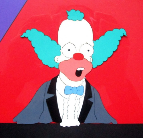 1990 SIMPSONS KRUSTY CLOWN FOX ORIGINAL PRODUCTION CEL Bart Homer ...