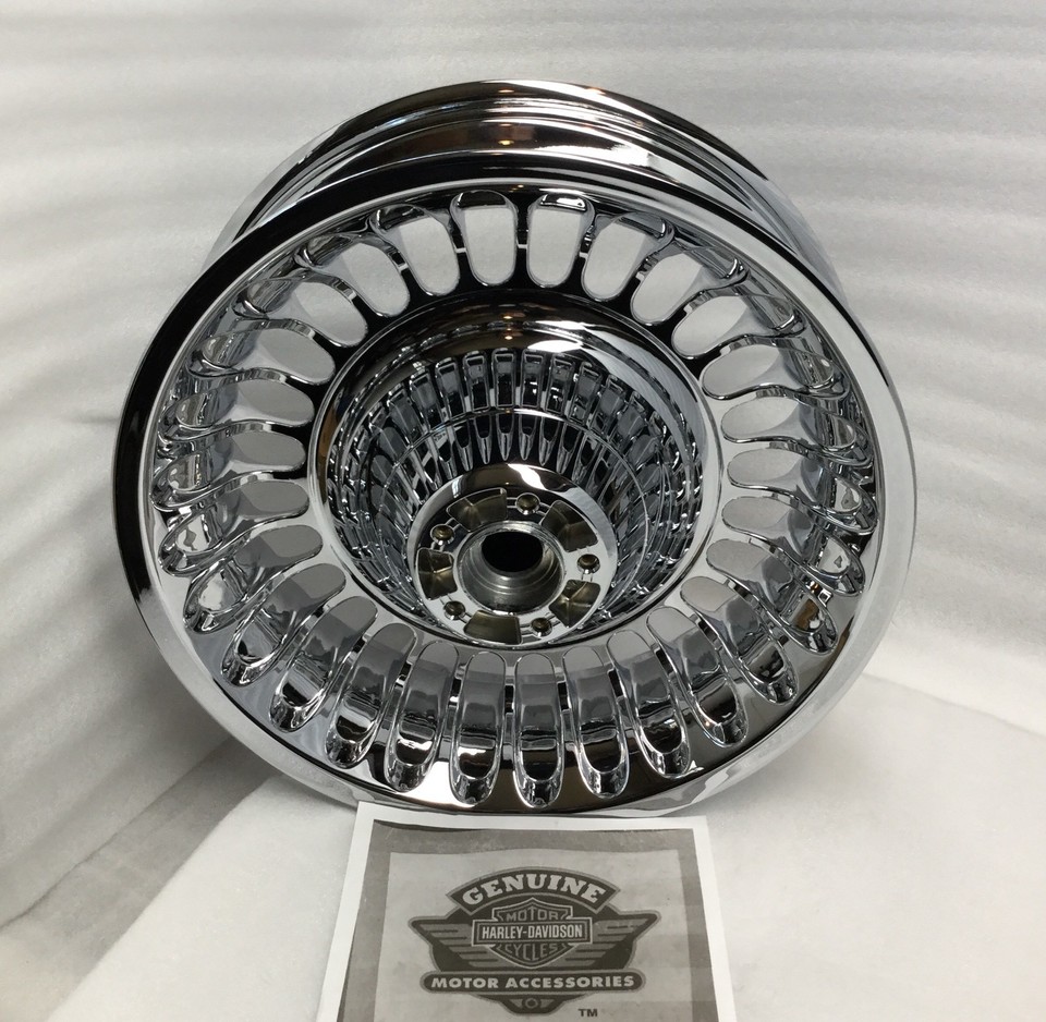 HARLEY 2009 -2019 TOURING STREET GLIDE 28 SPOKE CHROME WHEELS RIMS ...