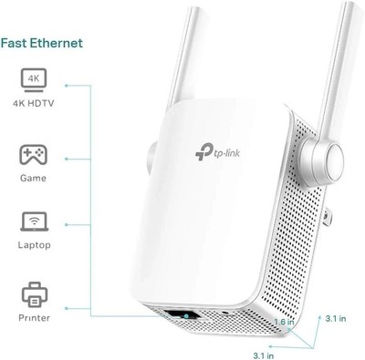 TP-Link N300 WiFi Extender RE105 Single Band WiFi Signal Booster 2.4Ghz ...