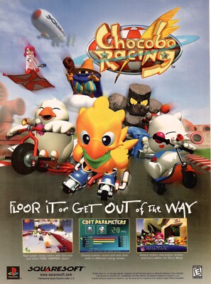 VINTAGE 1999 Chocobo Racing PlayStation Video Game Print Ad | eBay