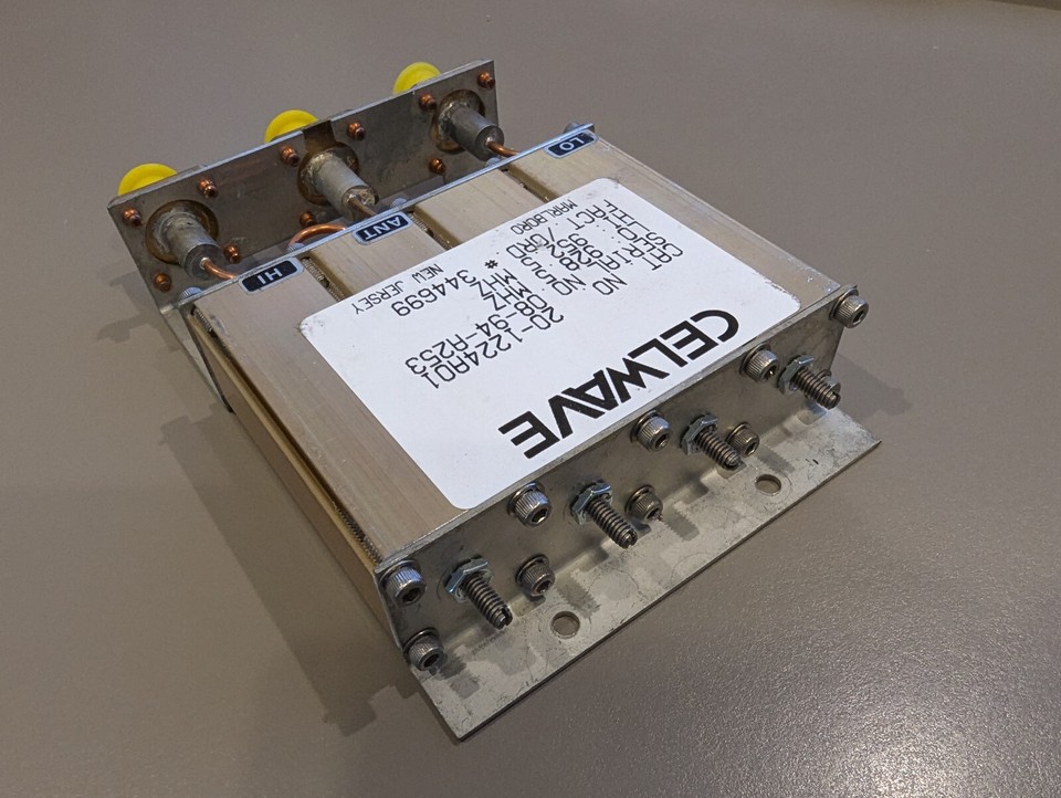 Celwave UHF Duplexer 928-960 MHz 4-Cavity BNC Tuned to 928.5/952.5 ...