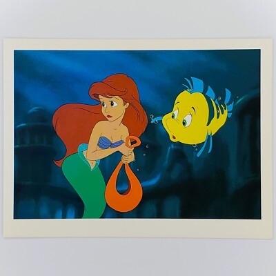 The Little Mermaid Postcard Princess Ariel Flounder Disney Fish Secret ...