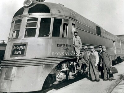 CB&Q Burlington Zephyr Train Railroad photo Stream Lined Silver Streak ...