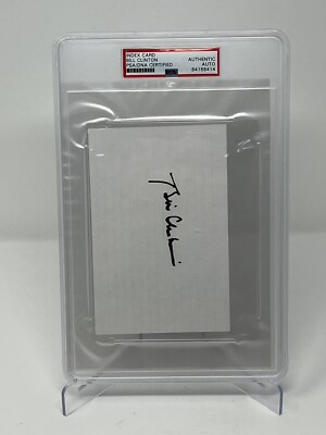 PRESIDENT BILL CLINTON SIGNED AUTOGRAPHED POLITICIAN INDEX CARD PSA DNA ...