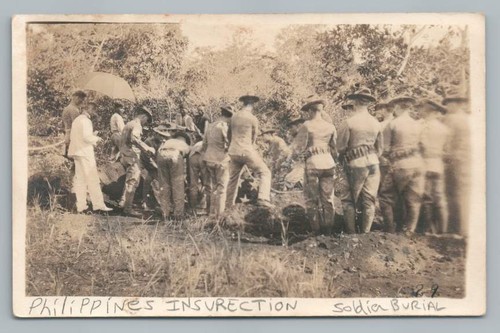 Philippines Insurrection "US Soldier Burial" RPPC Antique Army Photo ...
